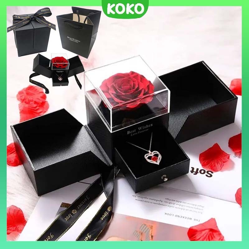 Jual Eternal Rose Gift Box Kotak Perhiasan Kado Kalung Cincin Lamaran ...