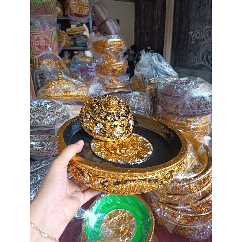 Jual bokor fiber motif slake 28cm | Shopee Indonesia