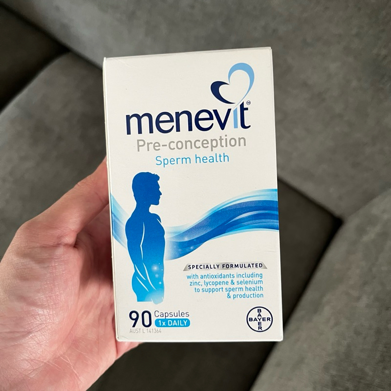 Jual Menevit Pre-conception sperm health 90 Capsules Male fertility ...