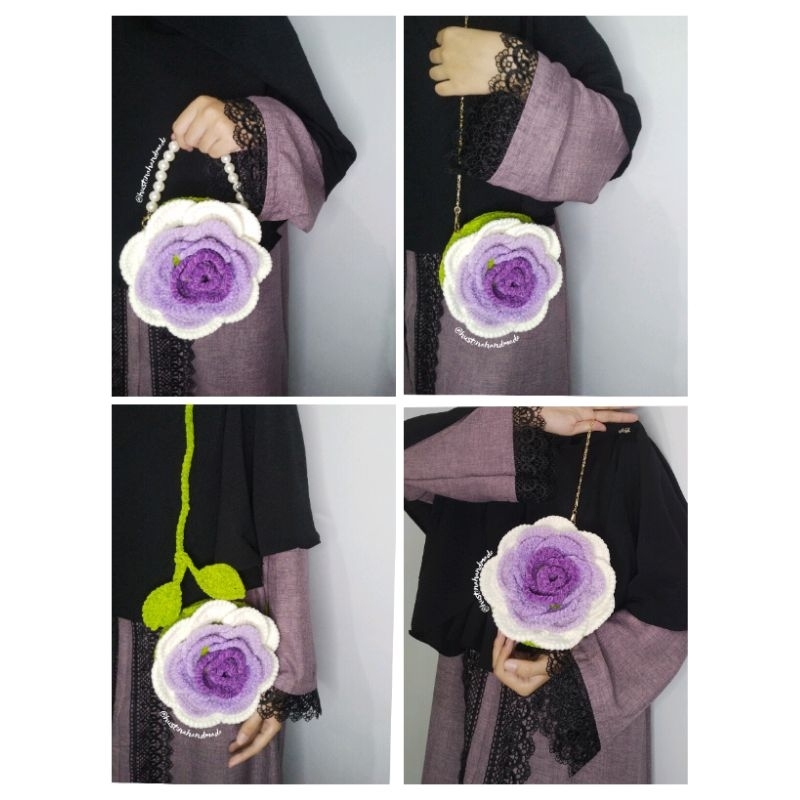 Jual Aestetic Crochet Flower Bag Hustinahandmade | Tas Rajut Bunga Unik ...