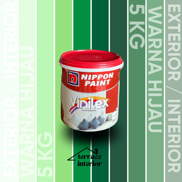 Jual Cat Tembok Nippon Vinilex 5000 Interior & Exterior Hijau 5 Kg | Shopee Indonesia