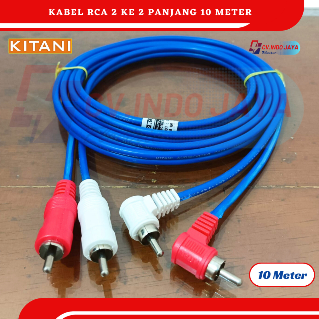 Jual Kabel Rca 2-2 / 2 Way Kitani panjang10 Meter kabel audio video ...