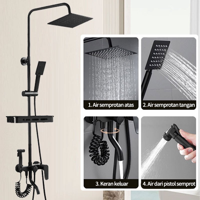 Jual SUS304 Shower Set Kamar Mandi- Shower Hujan + Keran Cabang Kamar ...