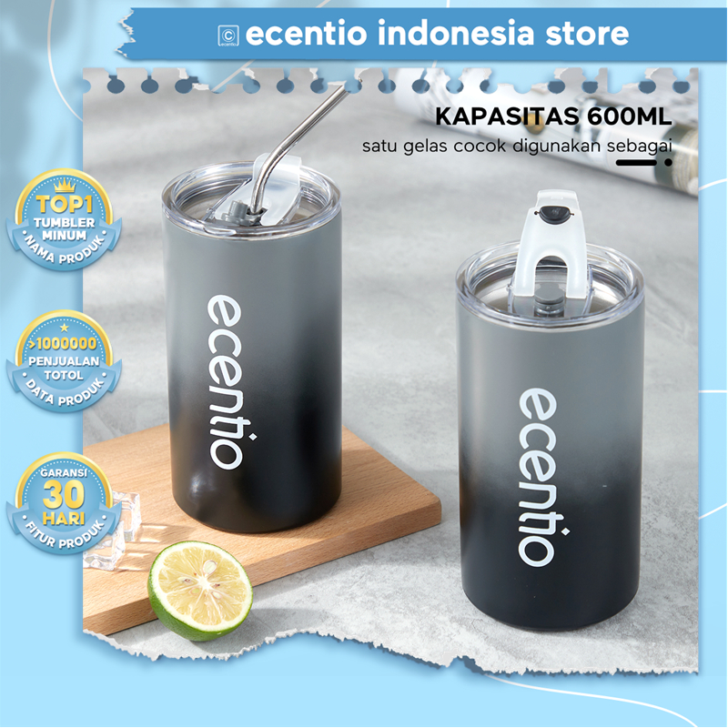 Jual ecentio Cangkir Tumbler Kopi Stainless Steel Ukuran 600ml coffee ...