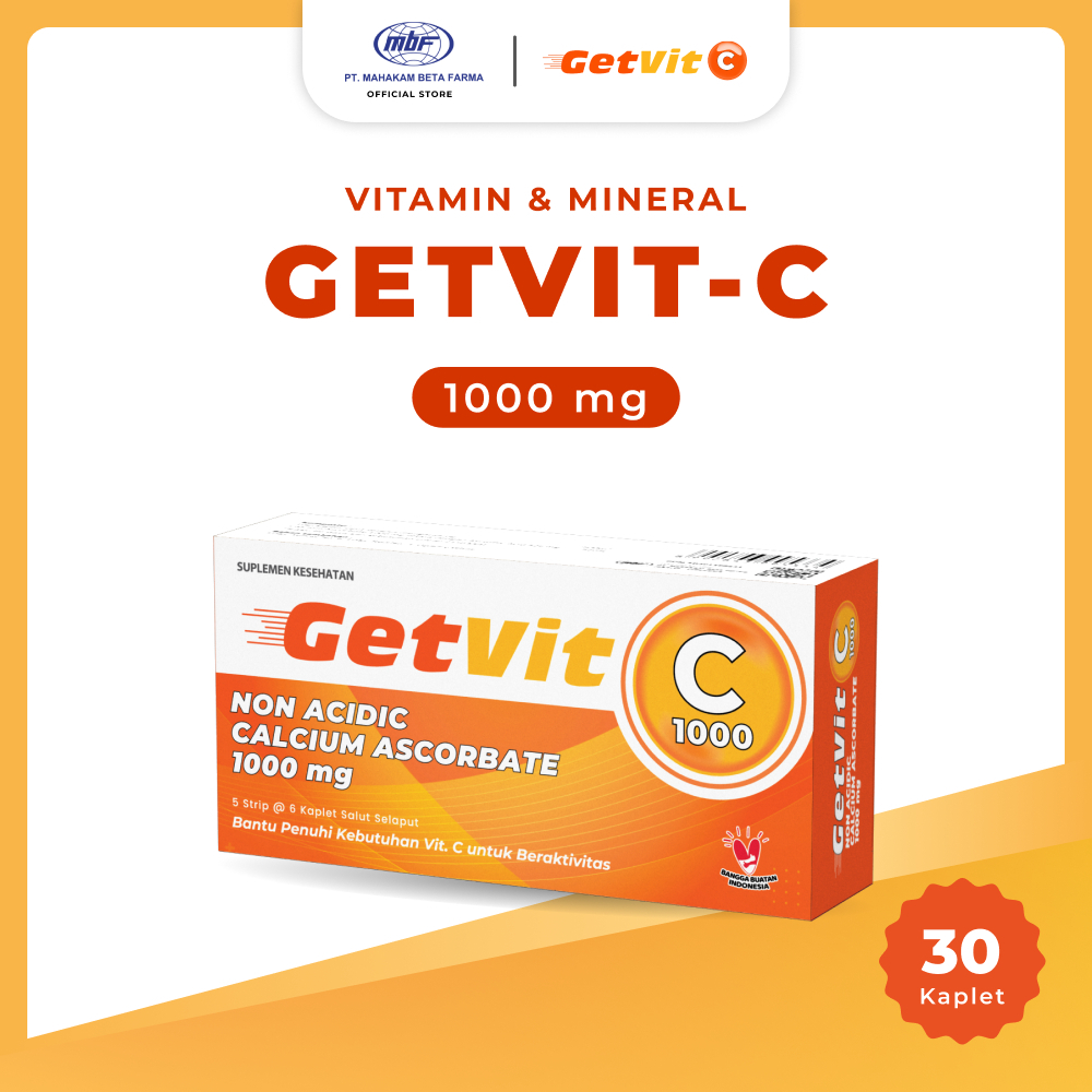 Jual GETVIT Vitamin C 1000 mg - Vitamin Daya Tahan Tubuh | Shopee Indonesia