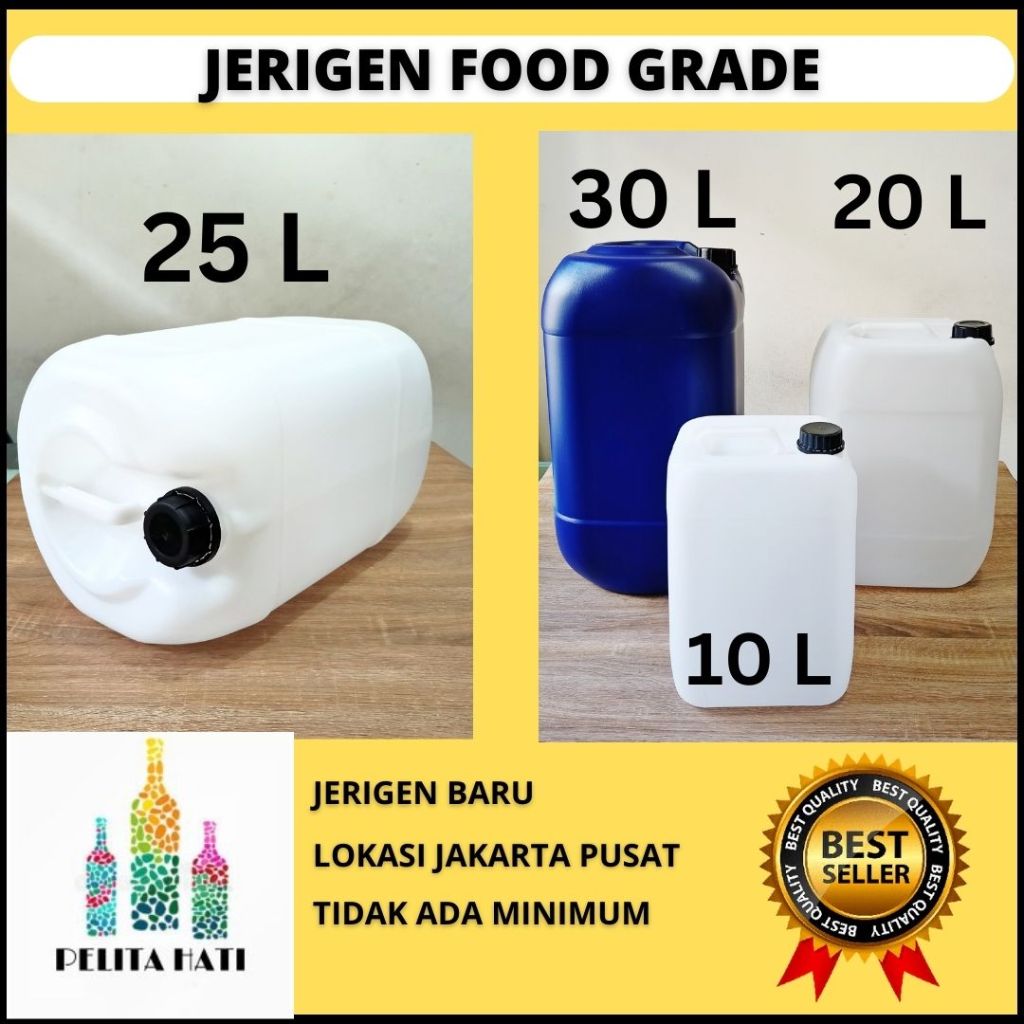 Jual JERIGEN PLASTIK FOOD GRADE UKURAN 10 18 20 25 30 LITER BARU SEGEL ...