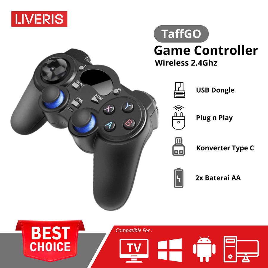 Jual Gamepad Wireless Joystick Controller 2.4 Ghz Stick Gaming pad Pc ...