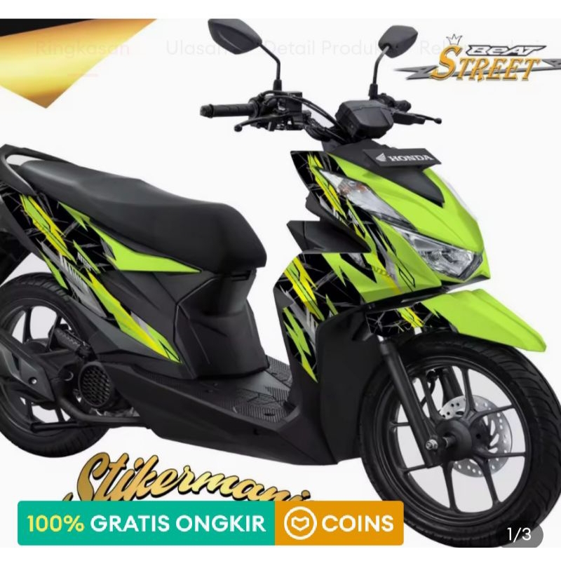 Jual stiker decal beat delux 2020 full body grafis hijau | Shopee Indonesia