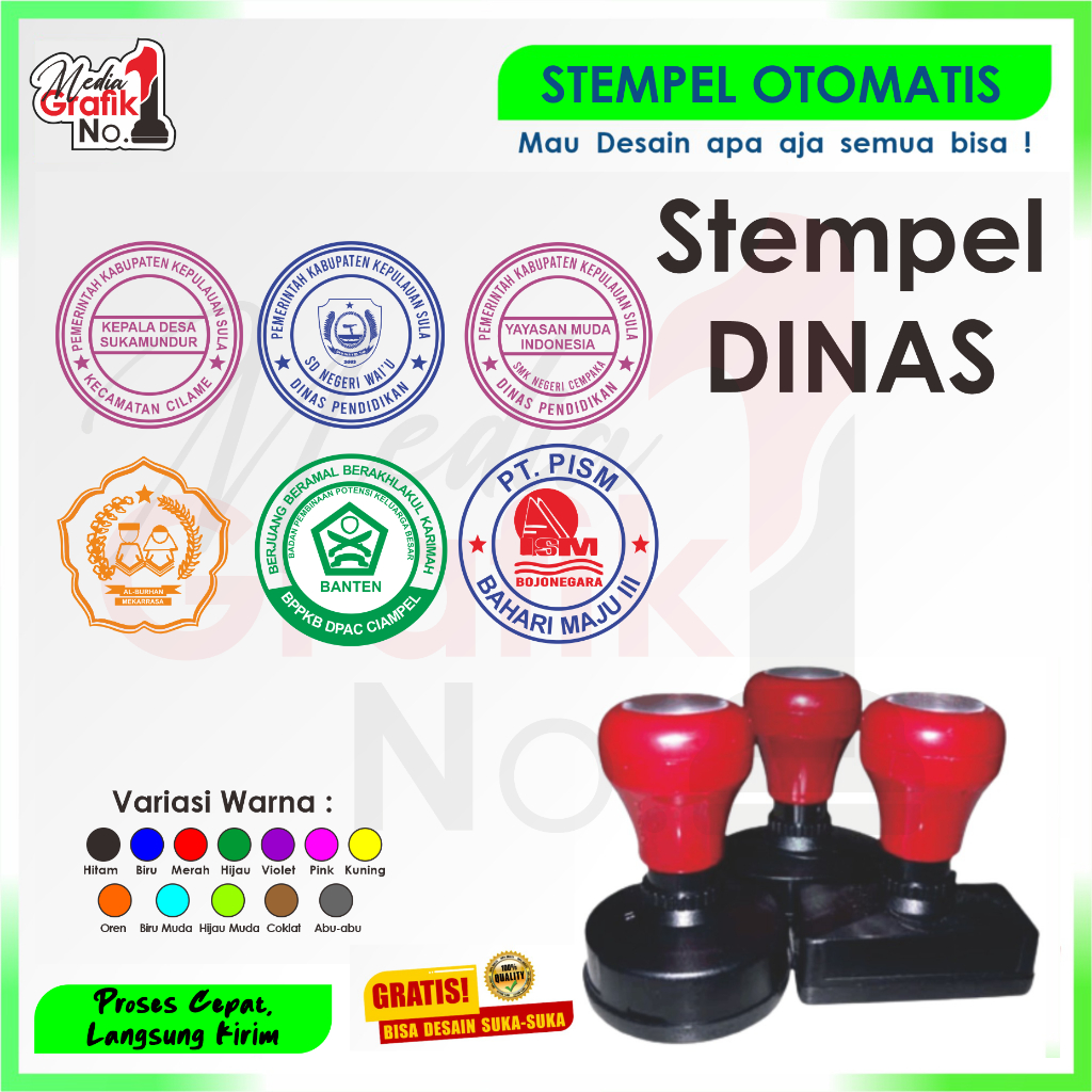 Jual Stempel Dinas Pemerintahan / Stenpel Sekolah /Stemple Pendidikan ...