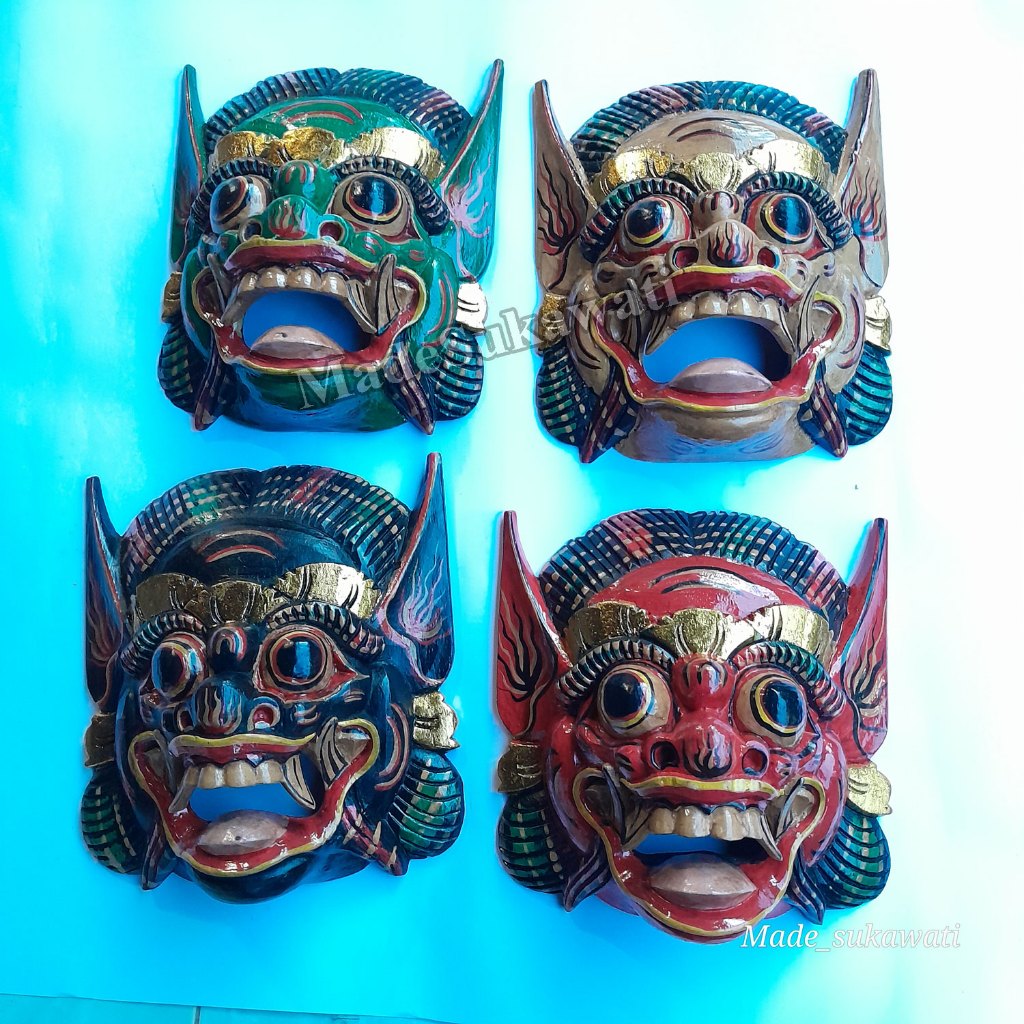 Jual Hiasan dinding Topeng Barong Bomo Bali kerajinan ukiran kayu ...
