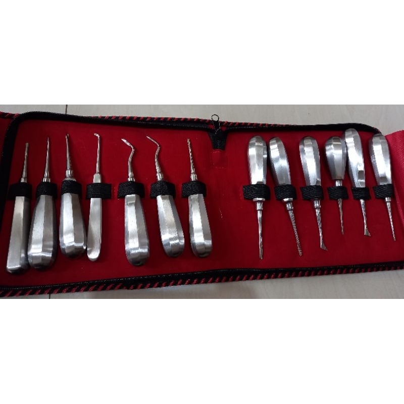 Jual Bein set dental dewasa isi 13 root elevator alat instrumen tang cabut gigi luxator cryer ...