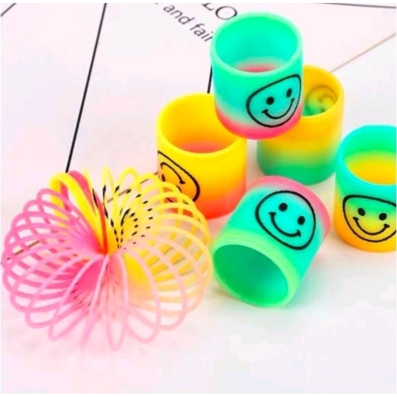 Jual Mainan Anak Per, Mainan Spiral Rainbow, Sipral smile | Shopee ...