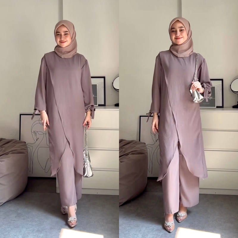 Jual ALIN ONE SET (atasan Tunik+hijab square+kulot) / PAKET OOTD ...
