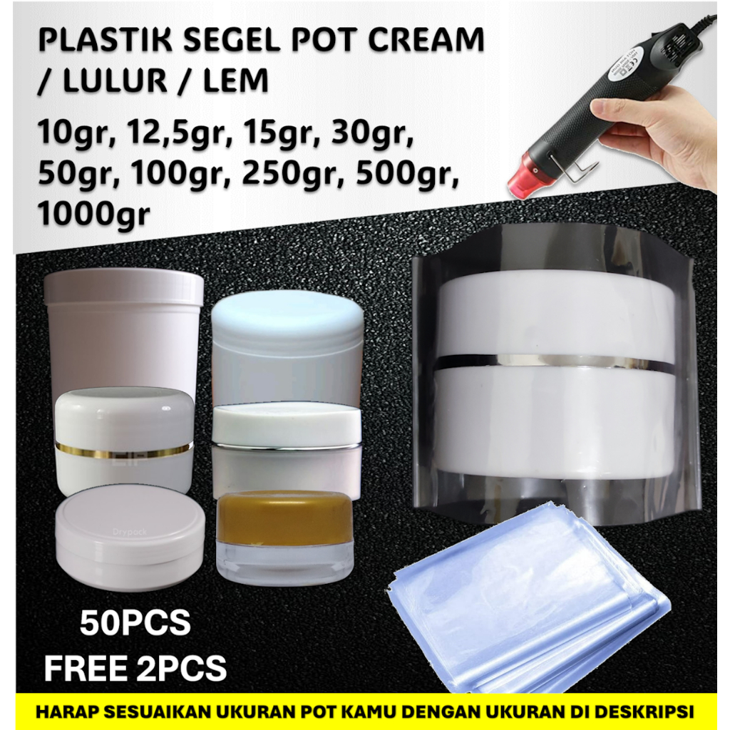 Jual plastik segel pot cream lulur 10 gr 12,5 gr 15 gr 30 gr 100 gr 250 ...