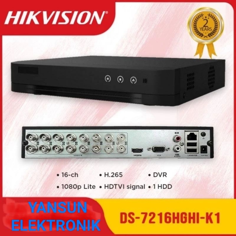 Jual DVR HIKVISION 16CH Model DS-7216HGHI-K1 (s) Audio Series | Shopee ...