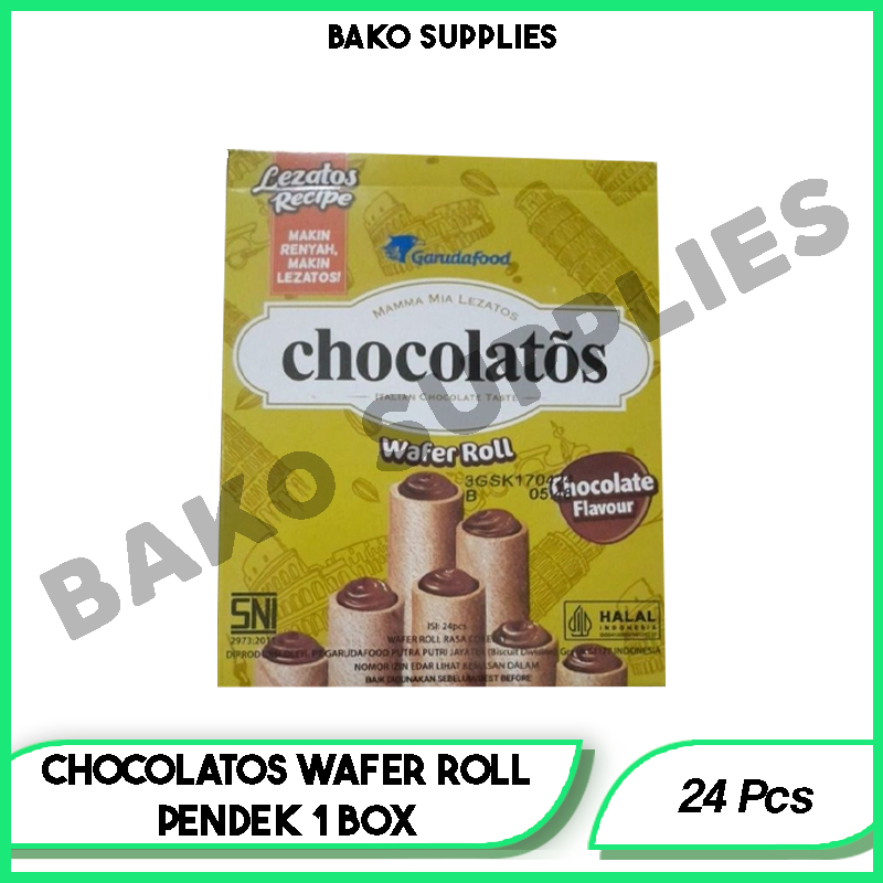 Jual CHOCOLATOS WAFER ROLL PENDEK 1 BOX ISI 24 PCS | STICK COKLAT MURAH ...