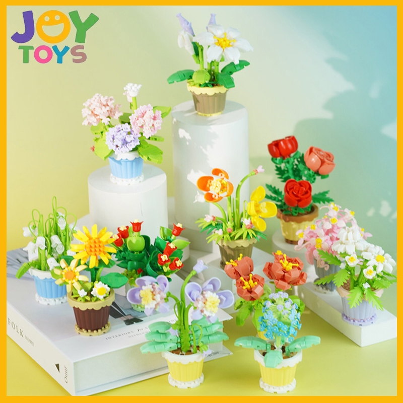 Jual JOY Bangunan Bricks Bunga Untuk Rakitan Mainan Buket Bunga Abadi ...