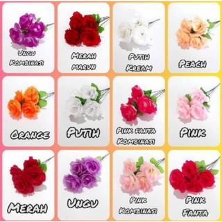 Jual 5 tangkai bunga mawar artifisial mekar untuk buket | Shopee Indonesia