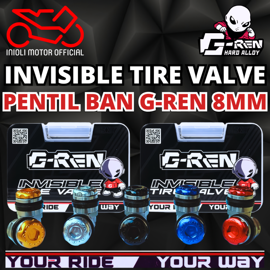 Jual PENTIL BAN MOTOR CNC G-REN GREN 8MM 8 MM INVISIBLE TIRE VALVE RIM ...
