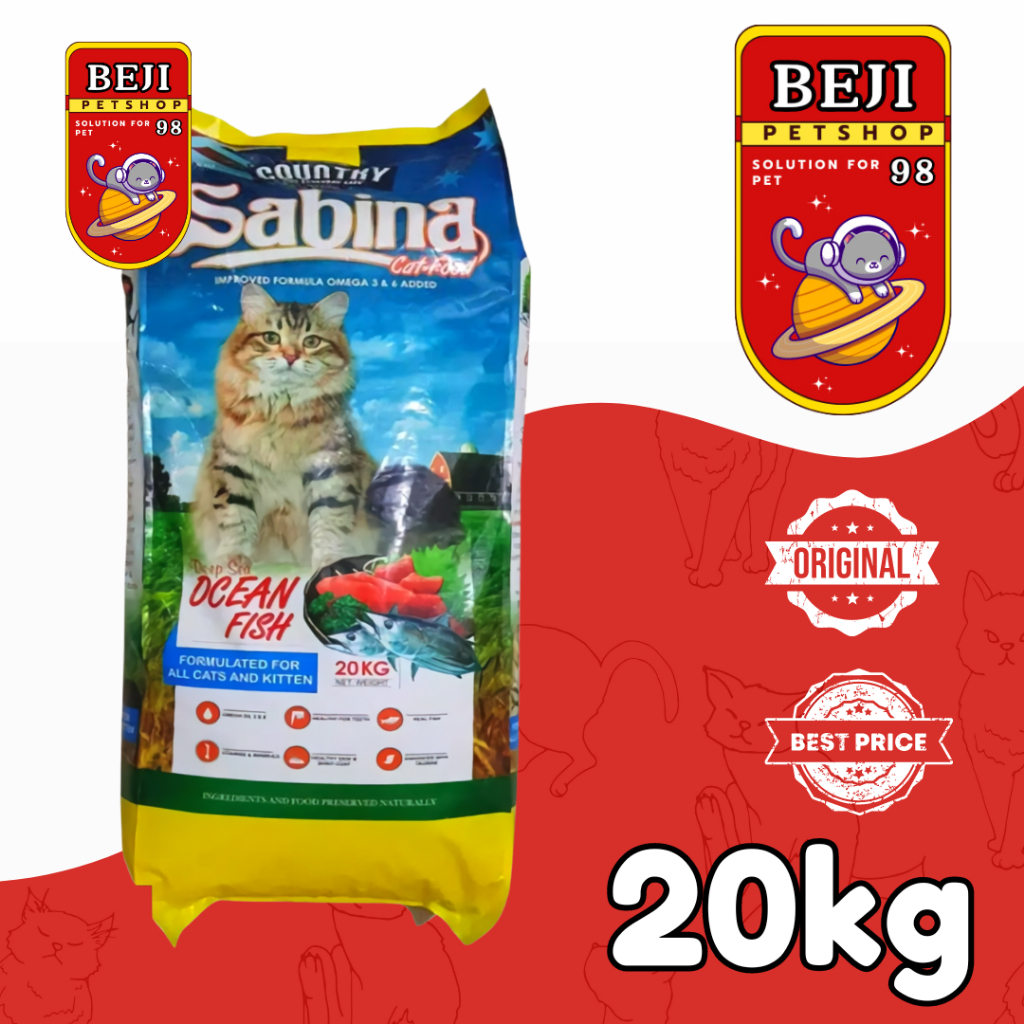 Jual COUNTRY SABINA CAT FOOD OCEAN FISH 20KG khusus EKSPEDISI | Shopee ...