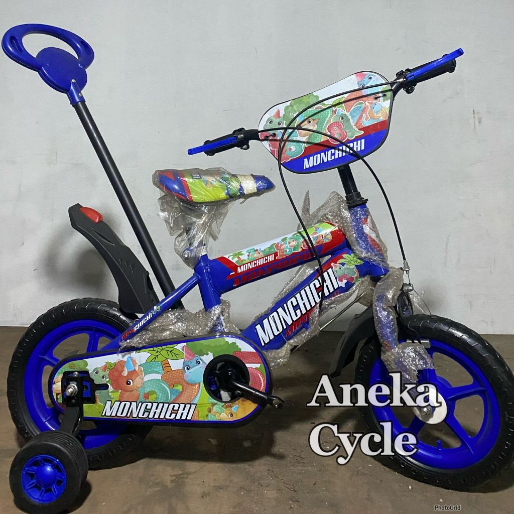 Jual Sepeda Anak Cowok Roda Empat BMX Monchichi Dinosaurus 12 Inch ...