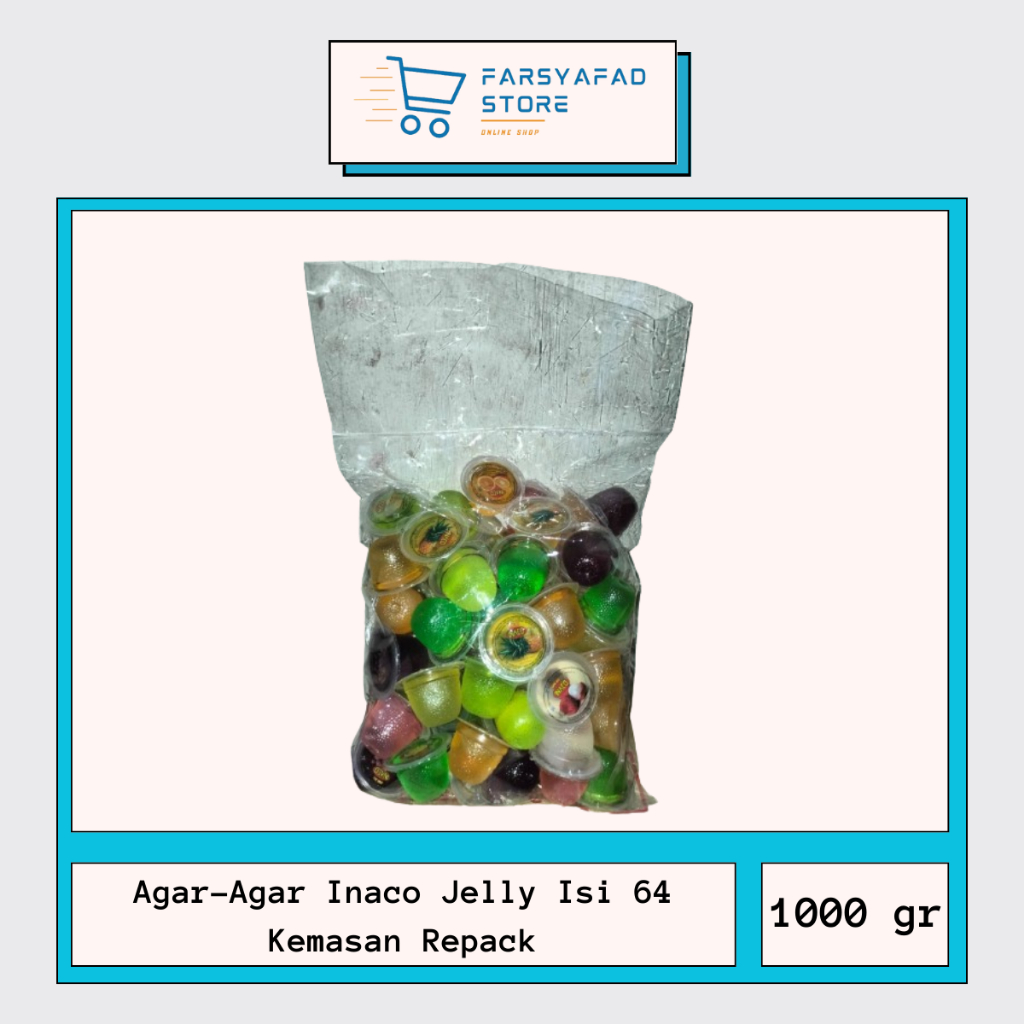 Jual Agar-Agar Inaco Jelly Isi 64 Ukuran 1 kg Kemasan Repack | Shopee ...