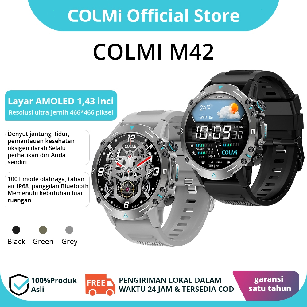 Jual COLMI M42 Smart Watch Layar Amoled｜Jam tangan pria｜Ip68 Tahan Air ...