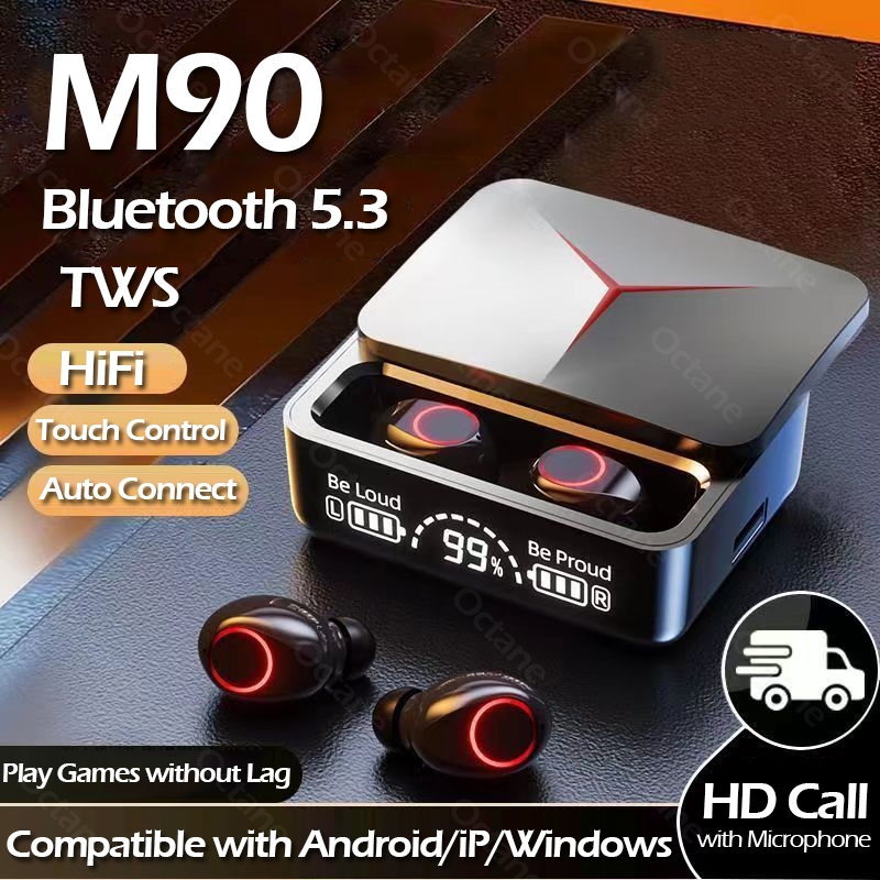 Jual M90 TWS Bluetooth Headset Bass with Microphone HiFi Stereo ...
