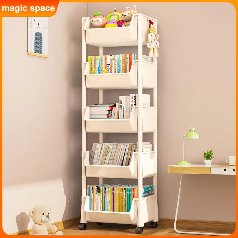 Jual MAGIC Rak Buku Anak Rak Plastik Desk Shelf Rak Roda Tempat Rak ...