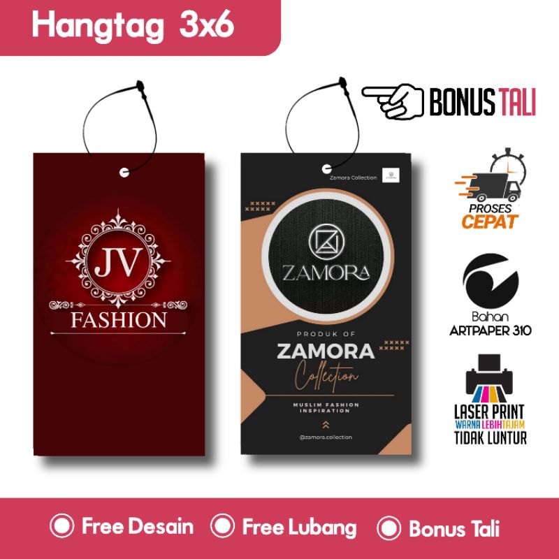 Jual Hang Tag Baju (FREE DESIGN) - Label Baju - Cetak Hangtag Baju ...