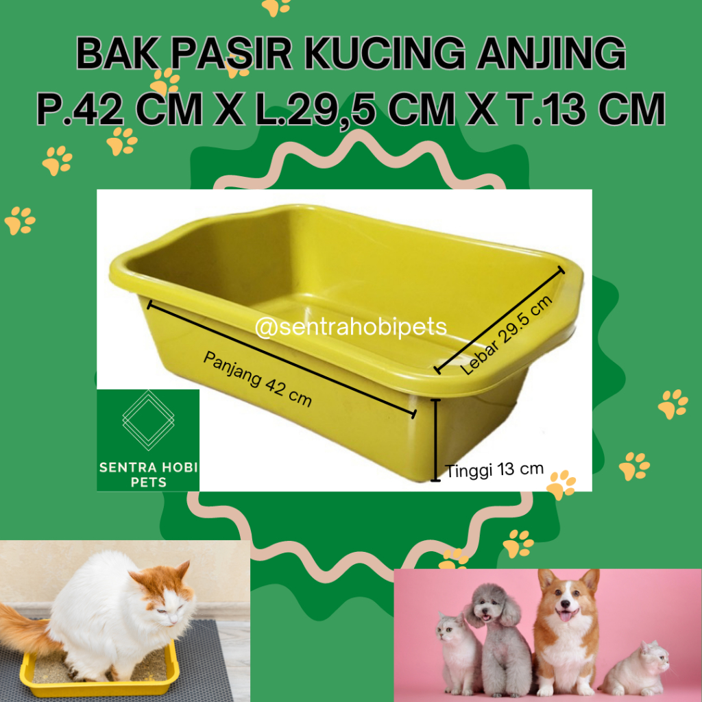 Jual Cat Litter Box Jumbo Bak Pasir Baskom Plastik Kotak Waskom Cat ...