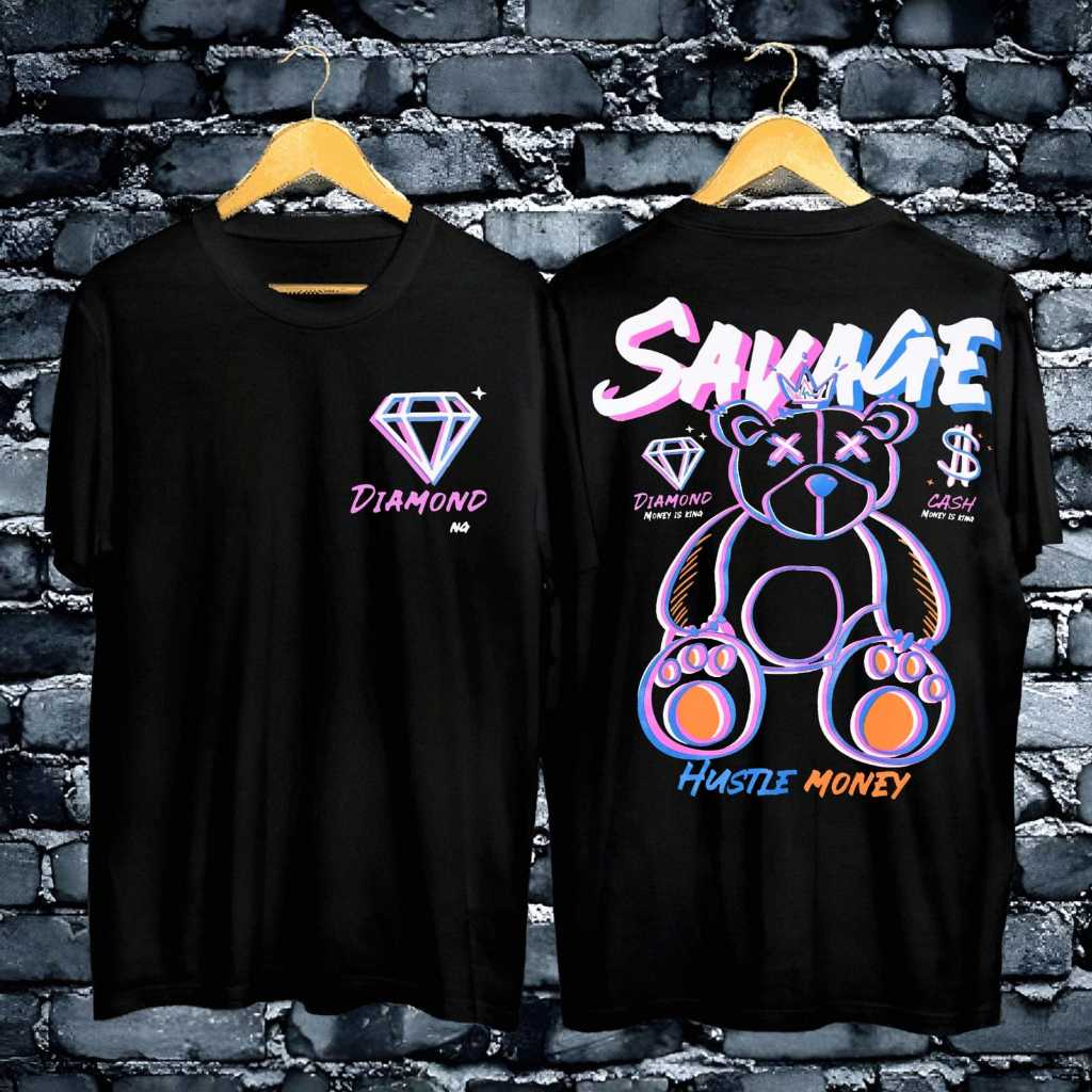 Jual Kaos Premium Pria Tshirt Distro Motif Diamond SAVAGE Pakaian Pria ...