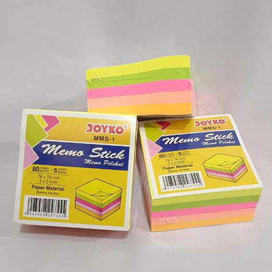 Jual Memo Stick Joyko MMS-1 76x76mm 80 sheet 5 warna | Shopee Indonesia