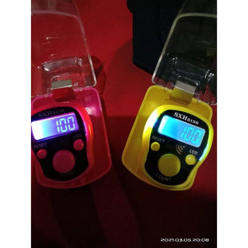 Jual Tasbih Digital Alarm LED Bunyi setiap 100 Finger Counter Plus ...