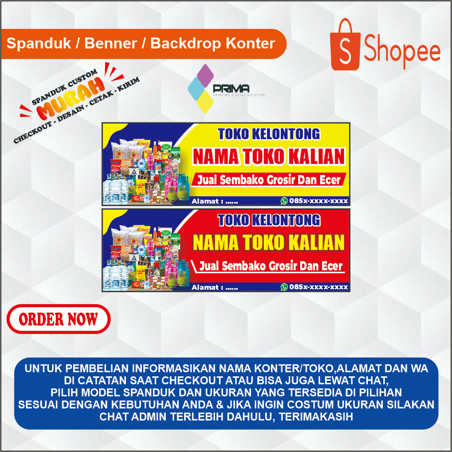 Jual SPANDUK BANNER TOKO SEMBAKO/SPANDUK CUSTOM TOKO SEMBAKO | Shopee ...