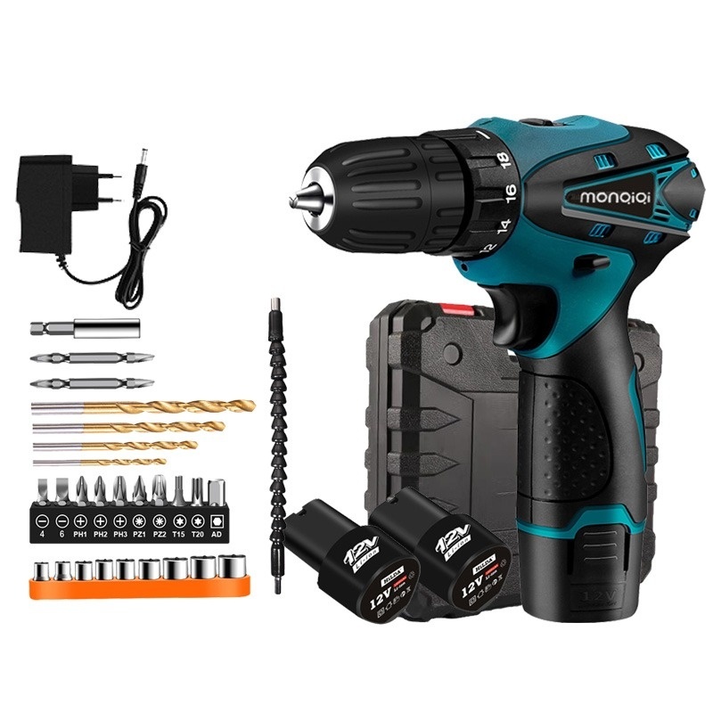 Jual Set Alat Bor Tangan Cordless Bor Listrik 2 Speed Cordless Drill ...