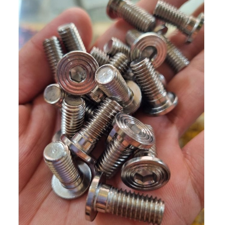 Jual Baut Probolt Disk Piringan Cakram M 8x20 Drat 12 panjang 2cm Stainless Chrome motif Spiral ...