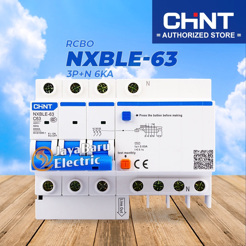 Jual RCCB ELCB RCBO Chint NXBLE-63 NXBLE63 3P+N 25A 32A 40A 50A 63A | Shopee Indonesia