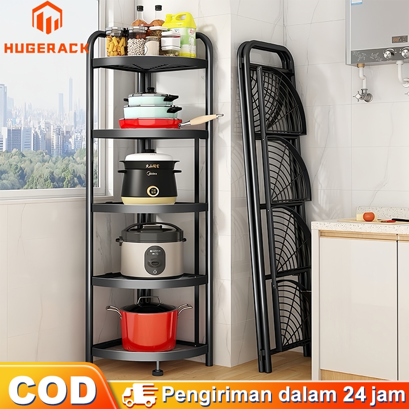 Jual Rak Dapur Lipat Besi Rak Bumbu Dapur Rak Besi 5 Susun Rak Sudut ...