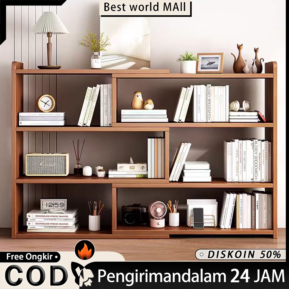 Jual BEST Rak Buku Organizer Rak Kayu Rak Pajangan Portable Lemari Buku ...