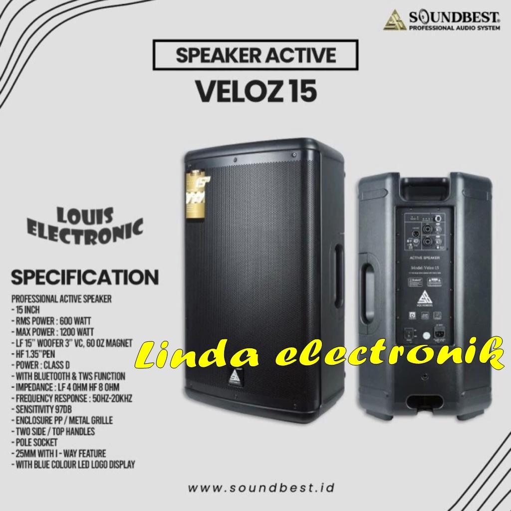 Jual speaker aktif soundbest veloz 15 15 inch 1 buah original | Shopee ...