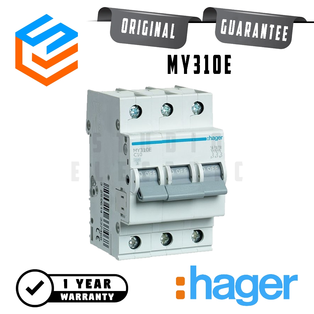 Jual Hager MCB 3P 10A MY310E 4.5kA 3 Phase 10 Ampere SNI - Triple Pole | Shopee Indonesia