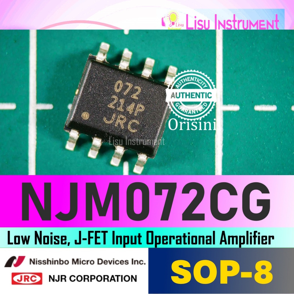 Jual NJM072CG Low Noise, J-FET Input Operational Amplifier 072 SOP-8 JRC ORIGINAL | Shopee Indonesia