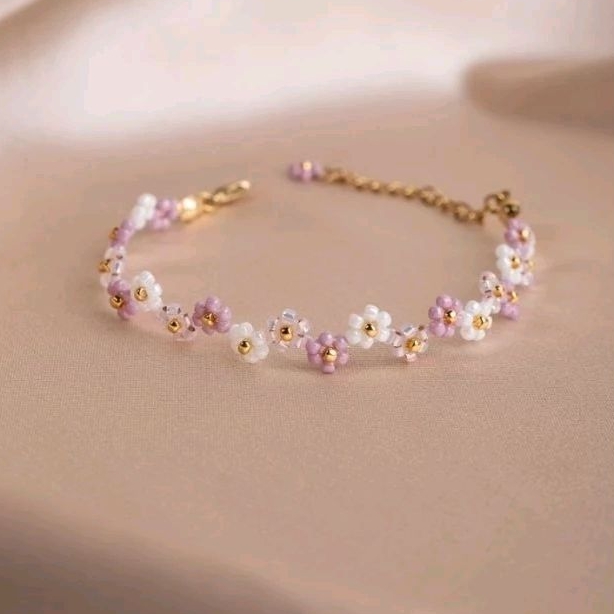 Jual Beads bracelets daisy aesthetic gelang bunga premium stainless ...