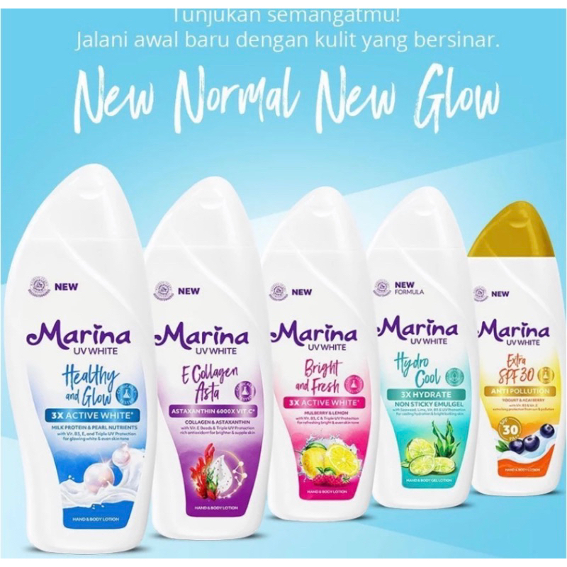 Jual Marina Healthy&Glow Body Lotion 3x Active White 185ML | Shopee ...