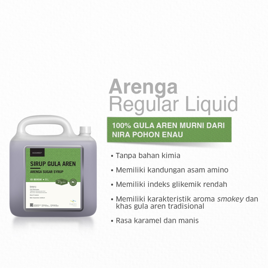 Jual haldinfoods Sirup Gula Aren Arenga Sugar Syrup Regular - 5 liter ...
