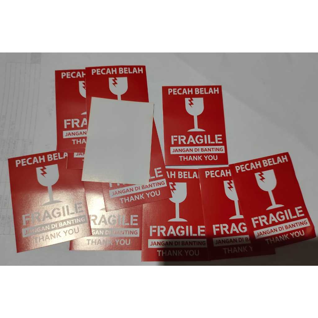 Jual Kertas Label Fragile pecah belah jangan dibanting. 7.5 X 5.4 CM ...