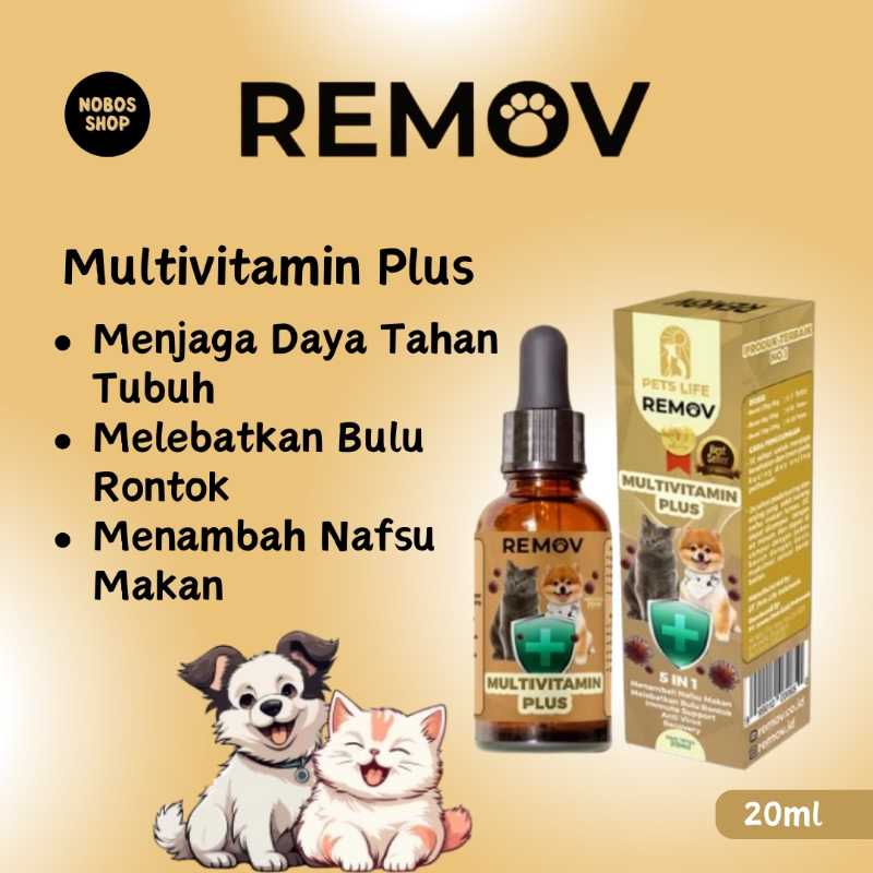 Jual Remov Multivitamin Kucing Anjing Menambah Nafsu Makan Melebatkan ...
