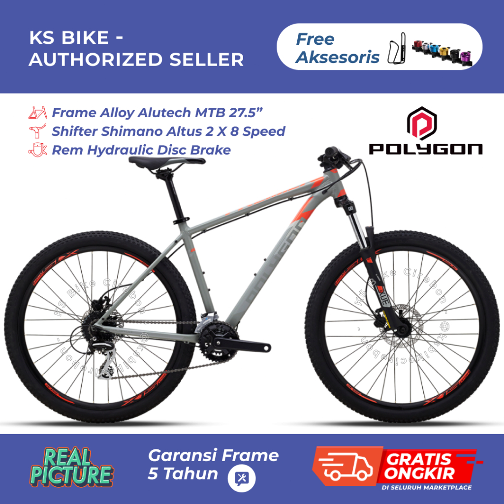 Jual Polygon Premier 4 27.5 Inch Frame Alloy Shifter 2 x 8 Speed Rem ...