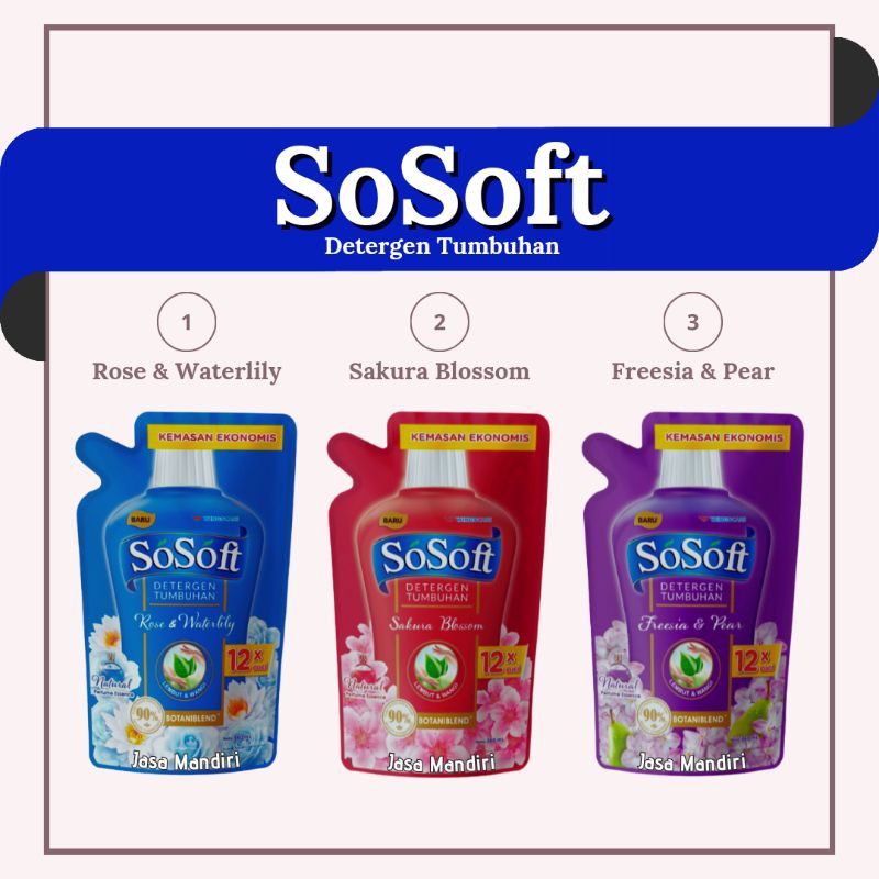 Jual So Soft Liquid Detergen Tumbuhan Kemasan Pouch 360ml | Shopee Indonesia